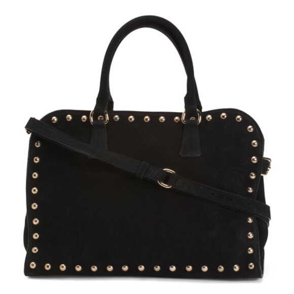 Claudia | Bags | Claudia Made In Italy Suede Studded Annalou Satchel ...